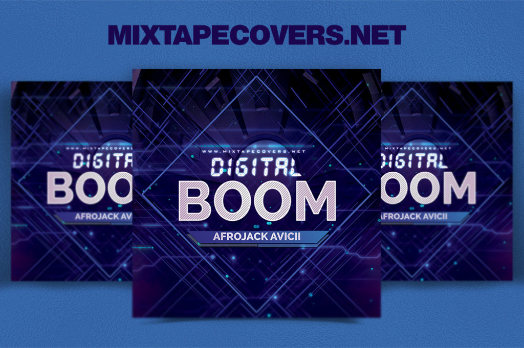 Digital Boom Edm Cover Template | mixtapecovers.net